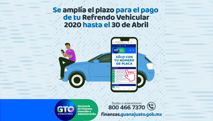 Refrendo vehicular en Guanajuato se amplía hasta el 30 de abril