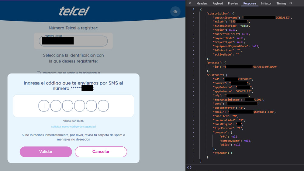 Telcel dejó expuestos datos personales por falla en su registro de líneas